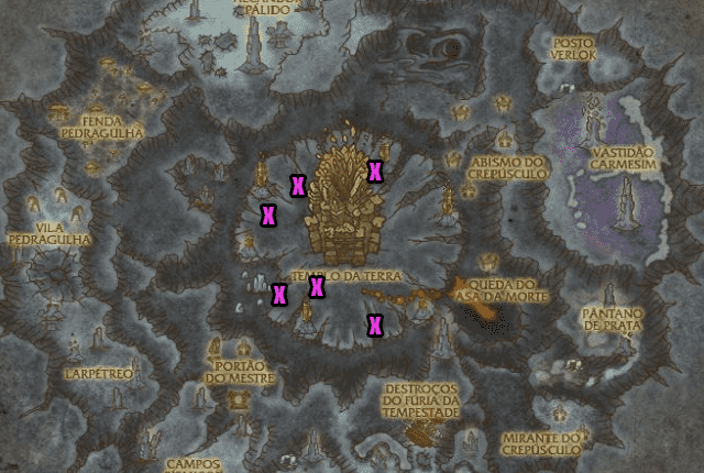 Pontos em que o Aeonaxx pode nascer.